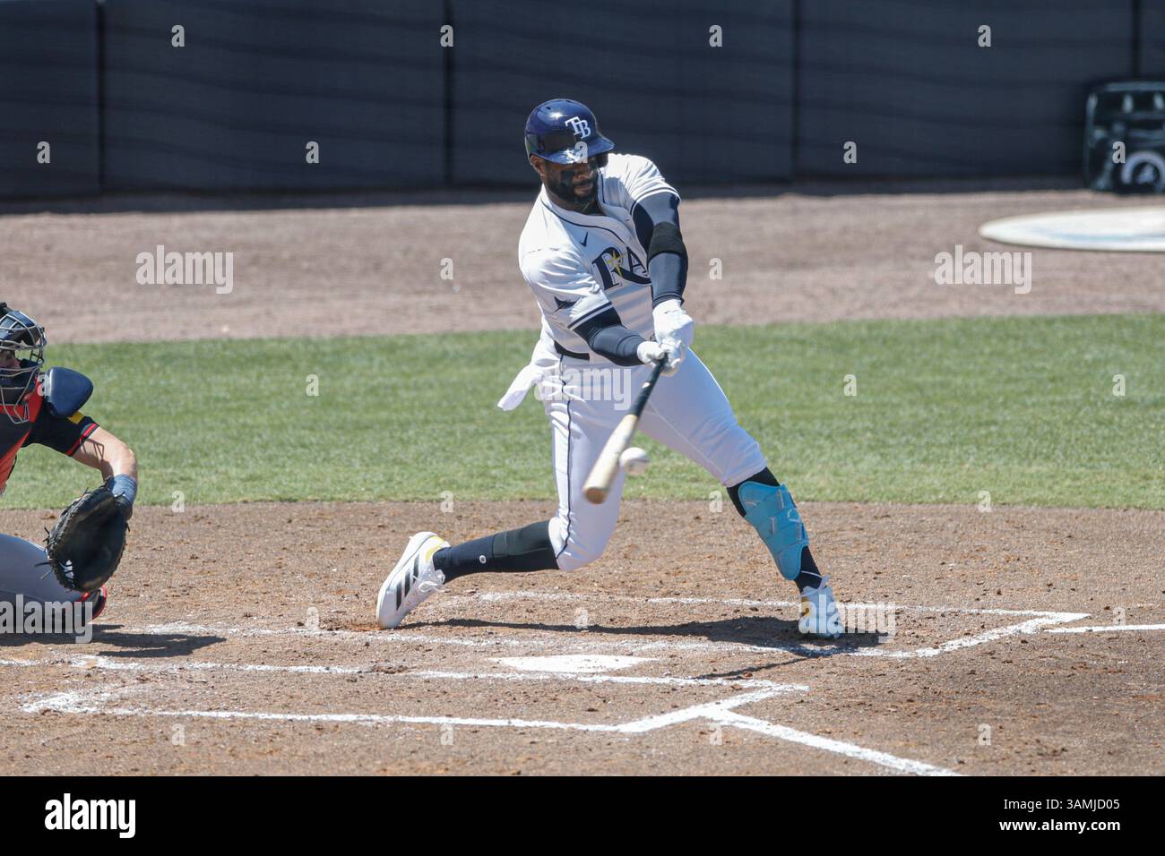 Tampa, FL USA: Tampa Bay Rays designated hitter Yandy Díaz (2) fouls ...