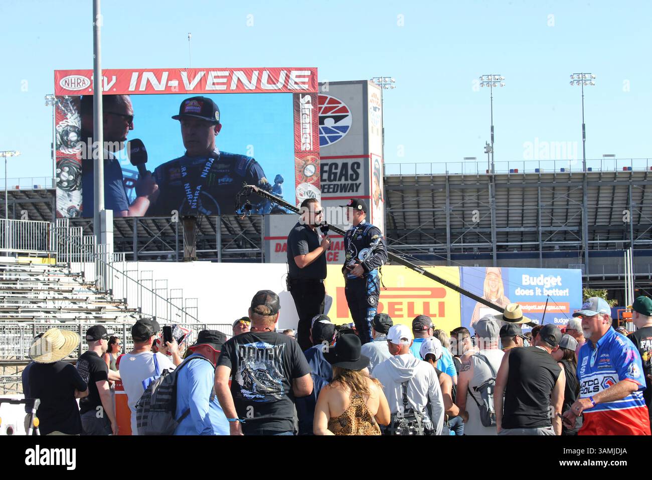 LAS VEGAS, NV - APRIL 13: Austin Prock (1 FC) NHRA Funny Car celebrates ...