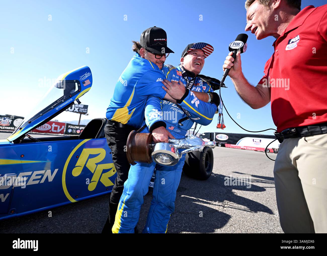 LAS VEGAS, NV - APRIL 13: Top Fuel driver Tony Stewart celebrates with ...