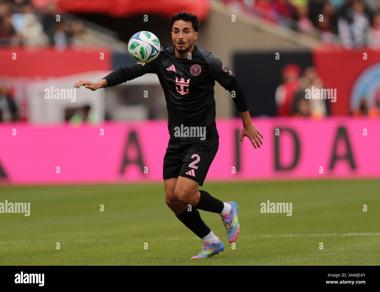 CHICAGO, IL - APRIL 13: Gonzalo Luján #2 of Inter Miami controls the ...