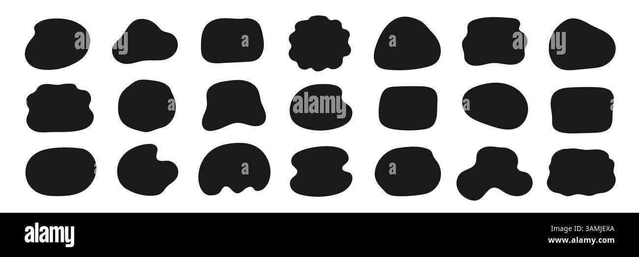 Organic shape round form set. Liquid organic blob curve background ...