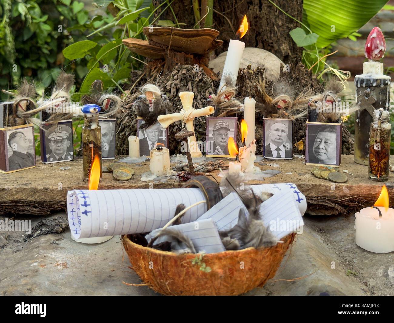 Tayabas, Philippines. Apr 13,2025. Astonishing esoteric ritual mixing ...