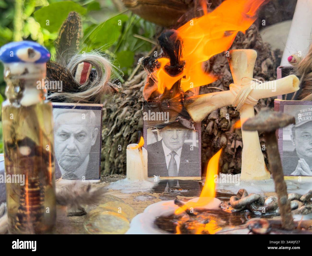 Tayabas, Philippines. Apr 13,2025. Astonishing esoteric ritual mixing ...