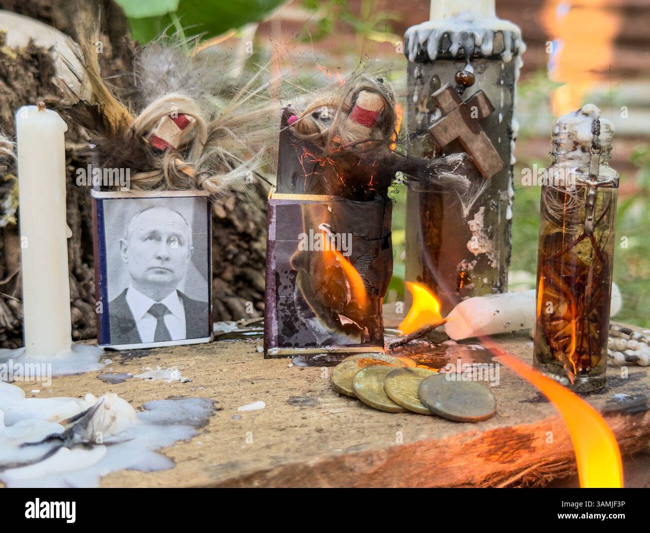 Tayabas, Philippines. Apr 13,2025. Astonishing esoteric ritual mixing ...