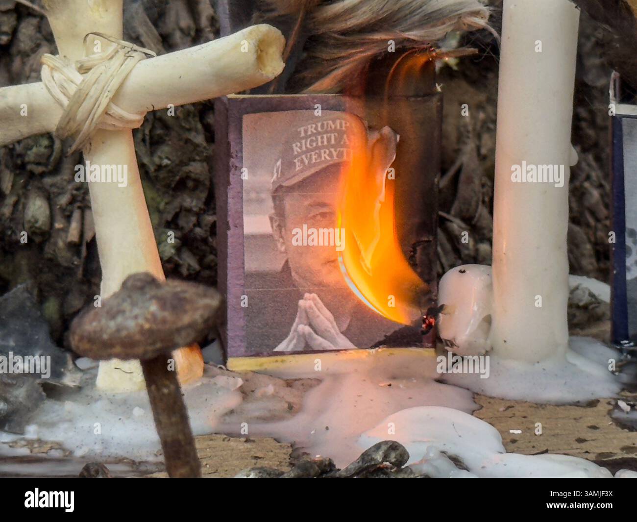 Tayabas, Philippines. Apr 13,2025. Astonishing esoteric ritual mixing ...