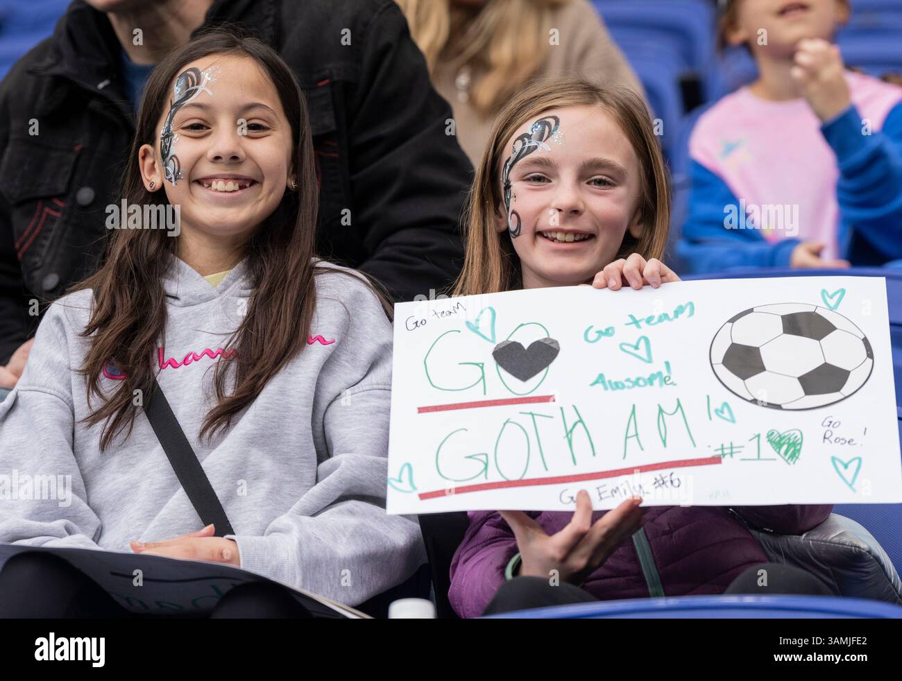 Harrison, USA. 13th Apr, 2025. Fans of Gotham FC attend regular season ...