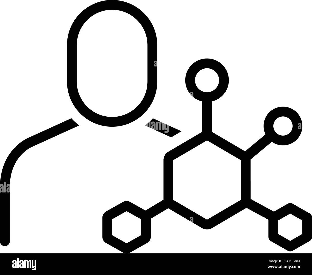 Hexagon chemical molecule formula Black and White Stock Photos & Images ...