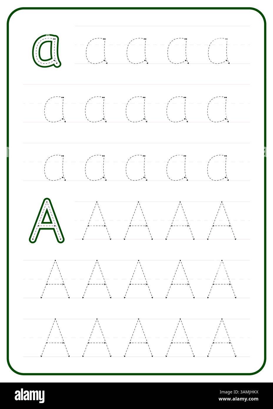 Letter A tracing. A worksheet for children's writing practice ...