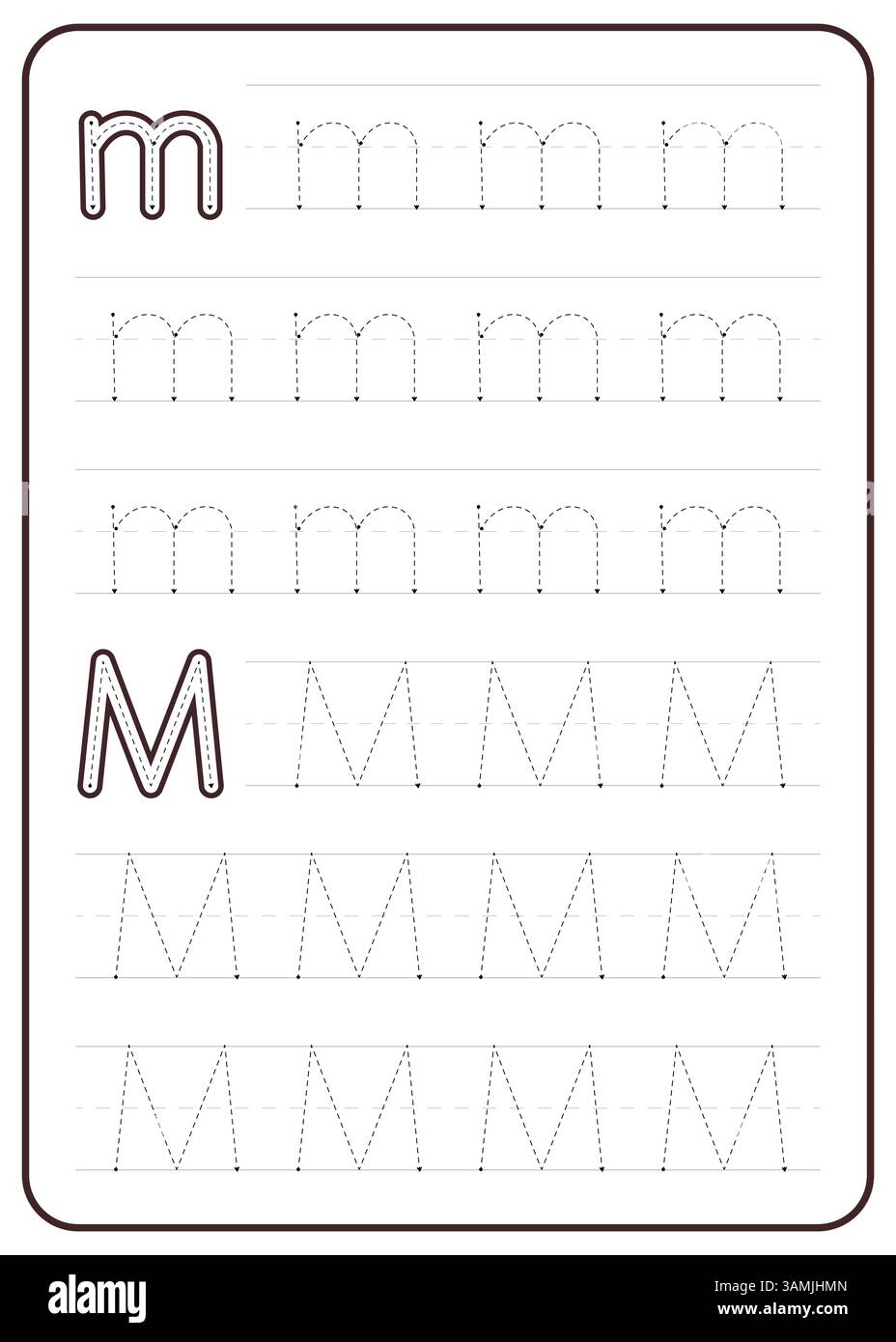 Tracing letter m lowercase letter hi-res stock photography and images ...