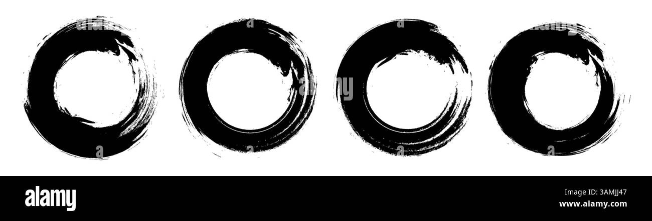 Grunge round outline shapes. Grunge banner collection. circle frame ...