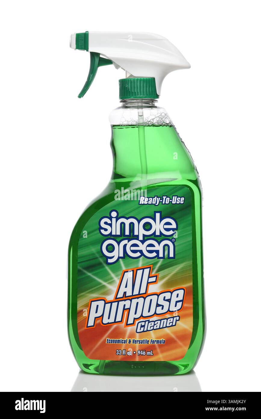 IRVINE, CALIFORNIA - 10 APR 2025: A spray bottle of Simple Green All ...