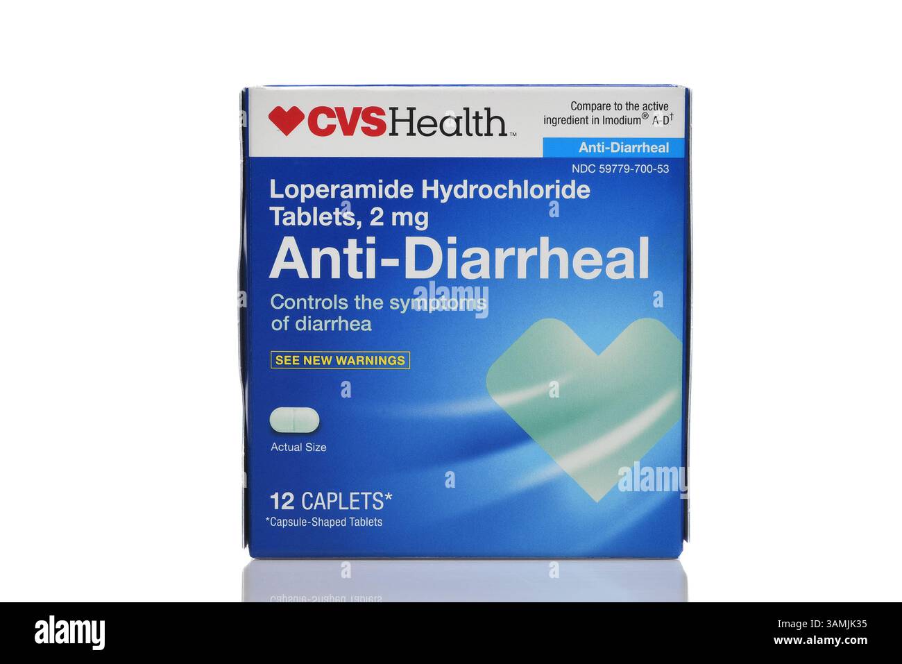 IRVINE, CALIFORNIA - 10 APR 2025: A box of CVS Anti-Diarrheal tablets ...
