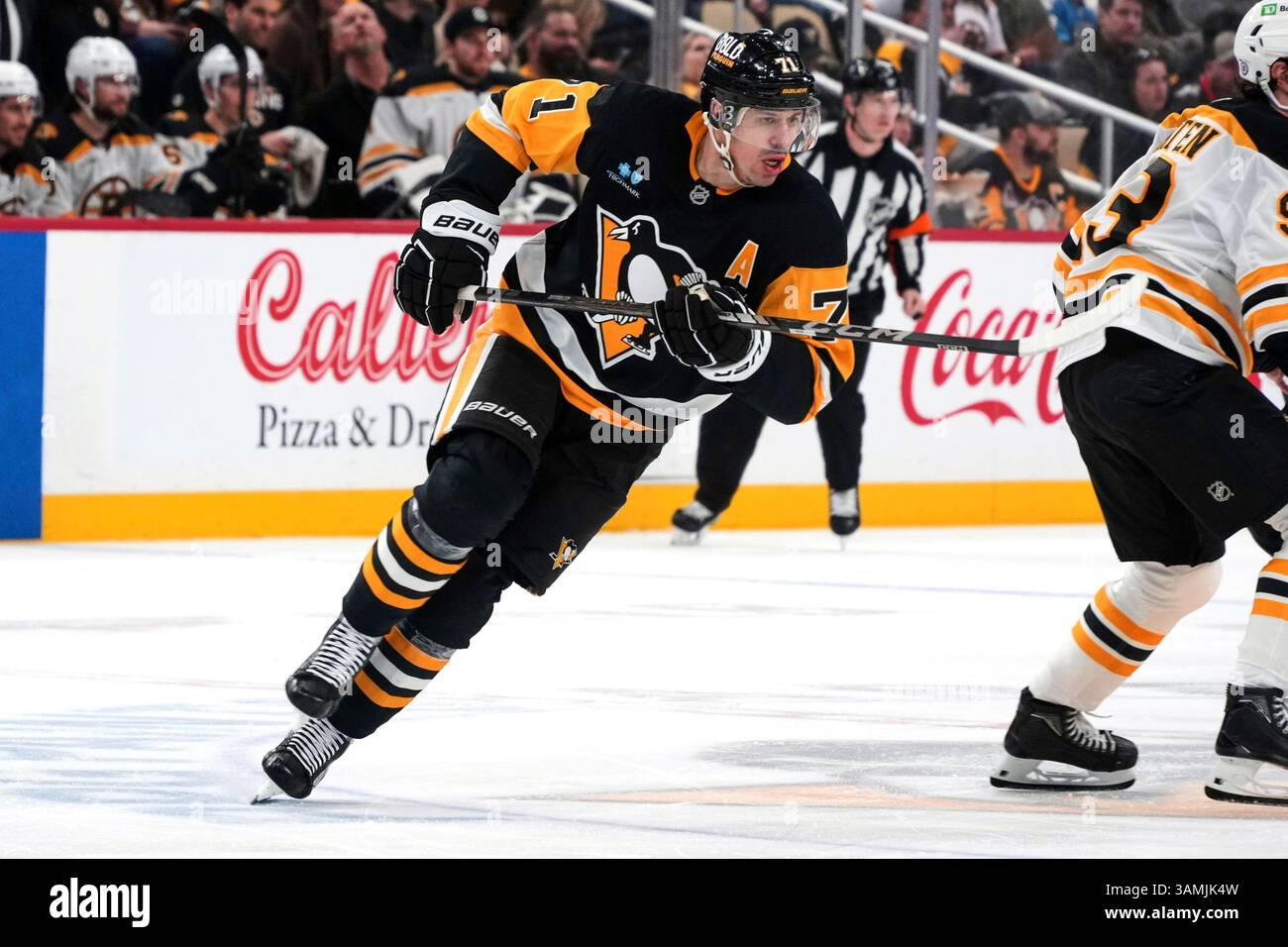 Pittsburgh Penguins' Evgeni Malkin (71) skates during the second period ...