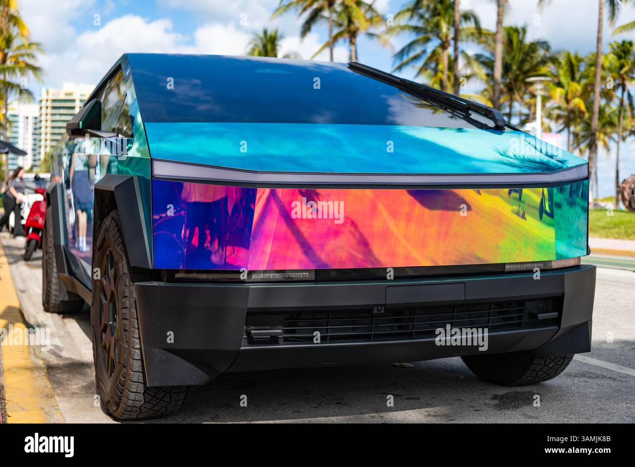 Miami, Florida, USA - December 08, 2024: Electric car of Tesla ...