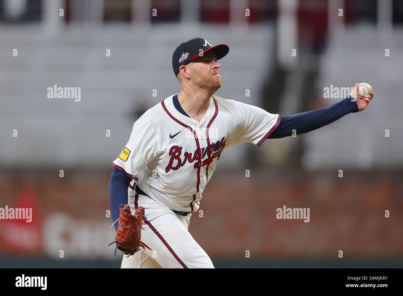 ATLANTA, GA - APRIL 10: Aaron Bummer #49 of the Atlanta Braves delivers ...