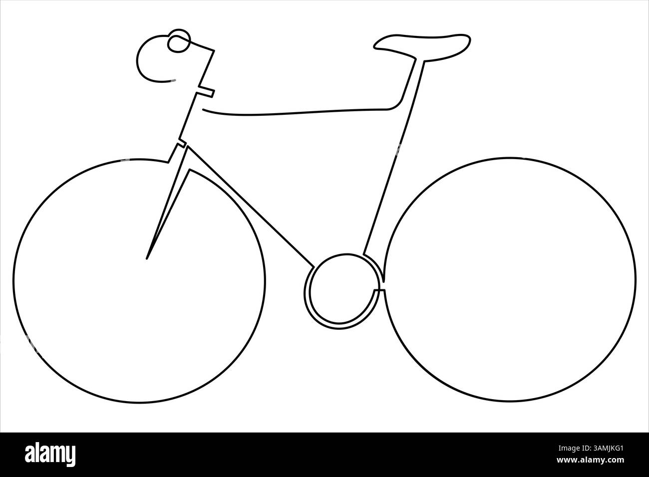 Bicycle one line drawing minimalist simple outline vector illustration ...