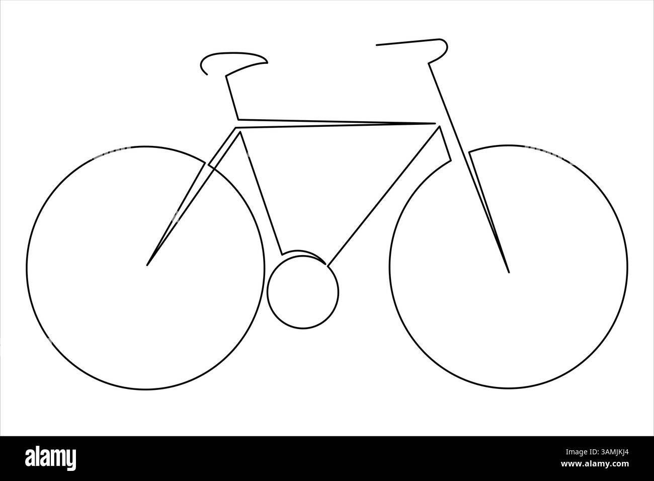 Bicycle one line drawing minimalist simple outline vector illustration ...