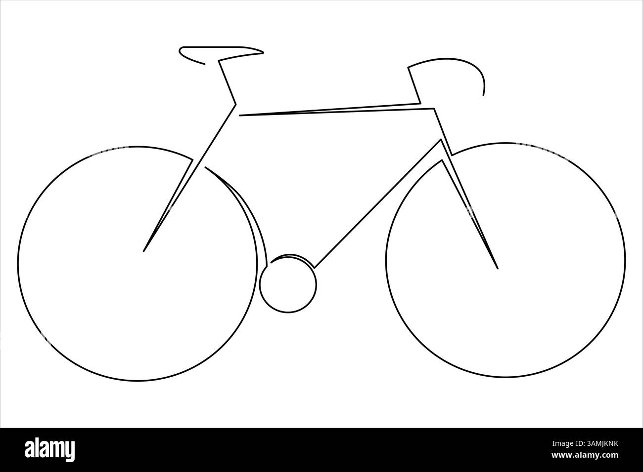 Bicycle one line drawing minimalist simple outline vector illustration ...