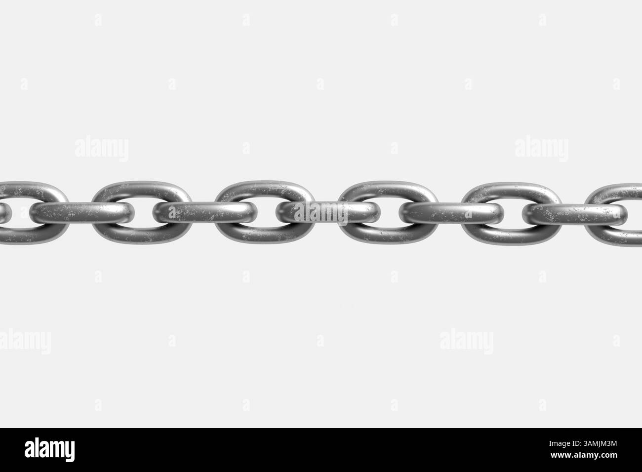 Seamless metallic chain is connecting on a white background ...