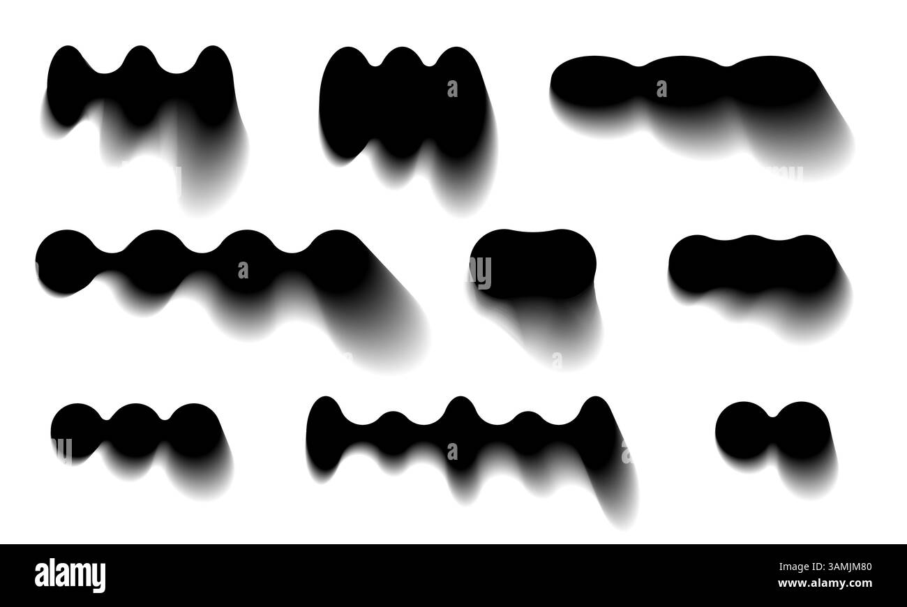 Vector set of black geometric forms with soft edge Stock Vector Image ...