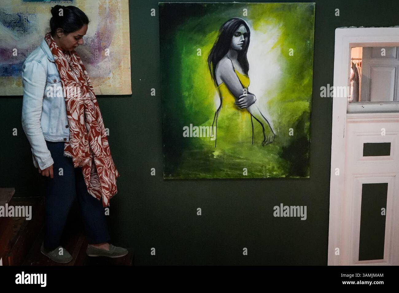 Damascus, Syria. 18th Mar, 2025. Rola Sleiman, co-founder of Zawaya Art ...