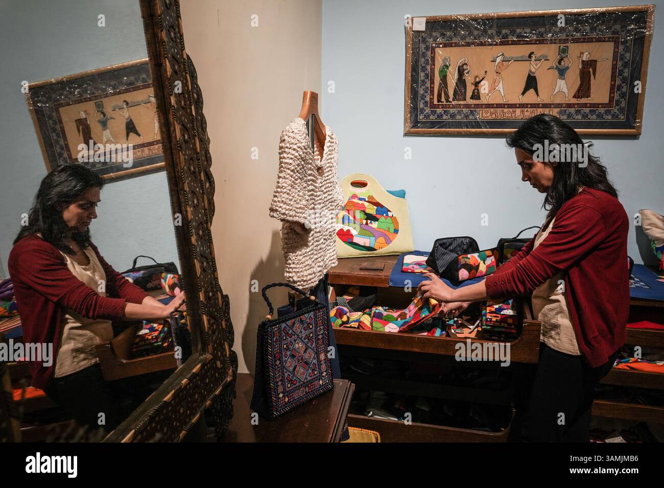 Damascus, Syria. 18th Mar, 2025. Rola Sleiman, co-founder of Zawaya Art ...