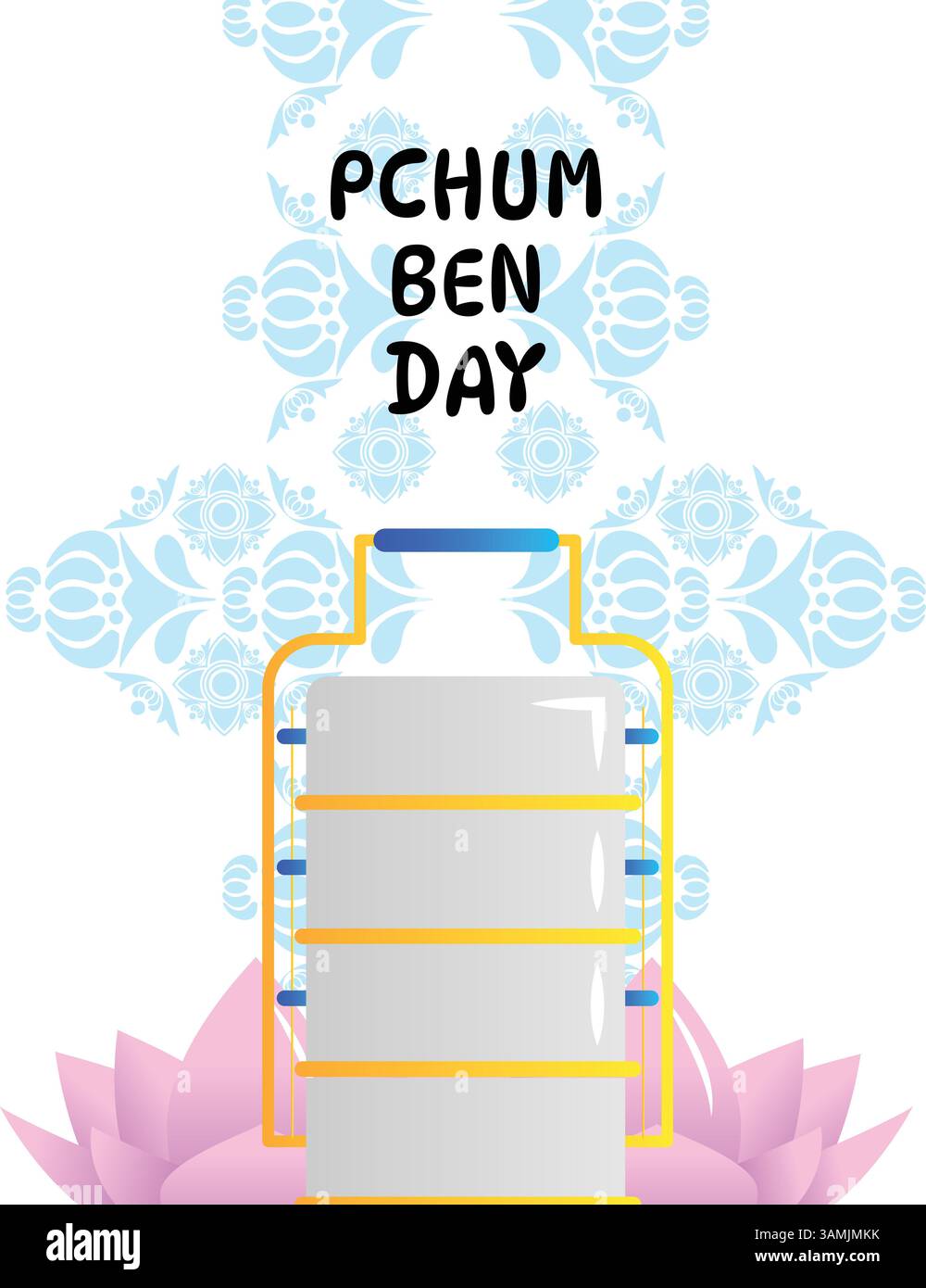 Pchum Ben Day Vector Illustration Cambodian Buddhist Festival Cartoon ...