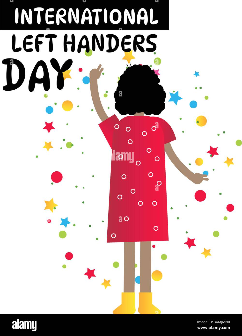 Left Handers Day Illustration Cute Celebration of Lefty Life Stock ...