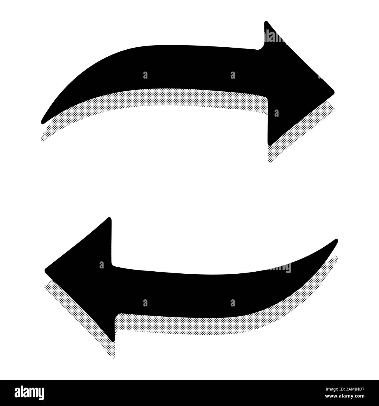 Flat style black replace arrow icon with curved design and retro ...