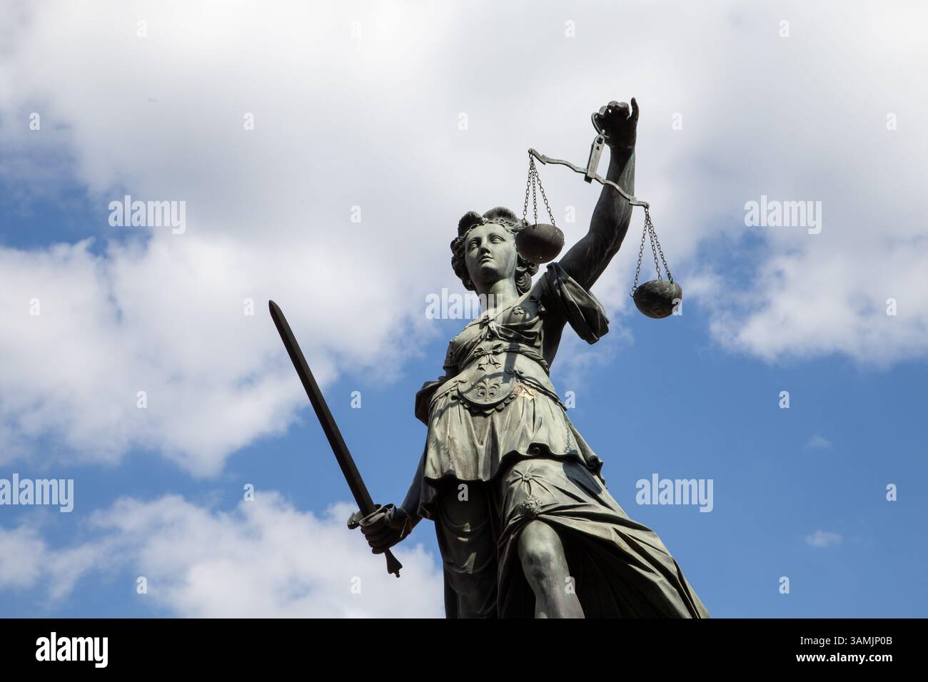 Frankfurt, Germany - August 9, 2025: Statue of Lady Justice (Justitia ...