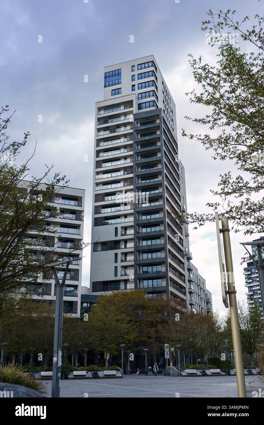 Brussels, Belgium. March 22, 2025 - Modern high-rise building at Place ...