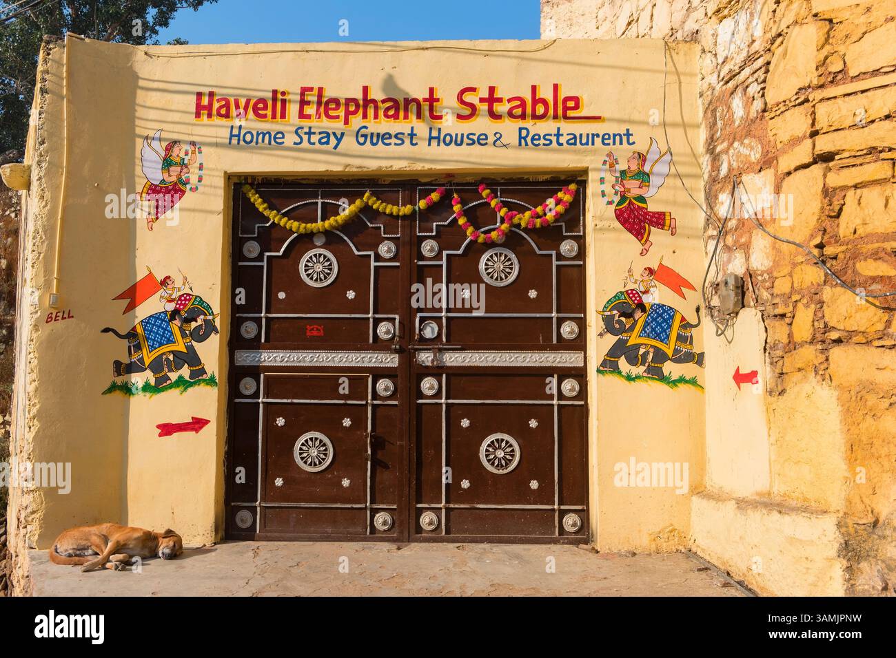 Haveli Elephant Stable and Restaurant Bundi Rajasthan India Stock Photo ...