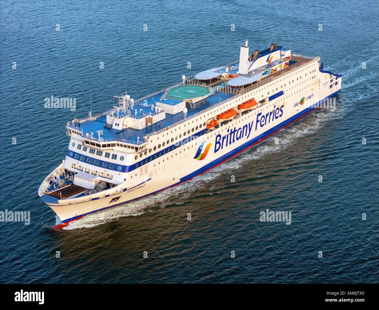 Saint-Malo, an E-Flexer, hybrid powered cross-Channel ferry, operated ...