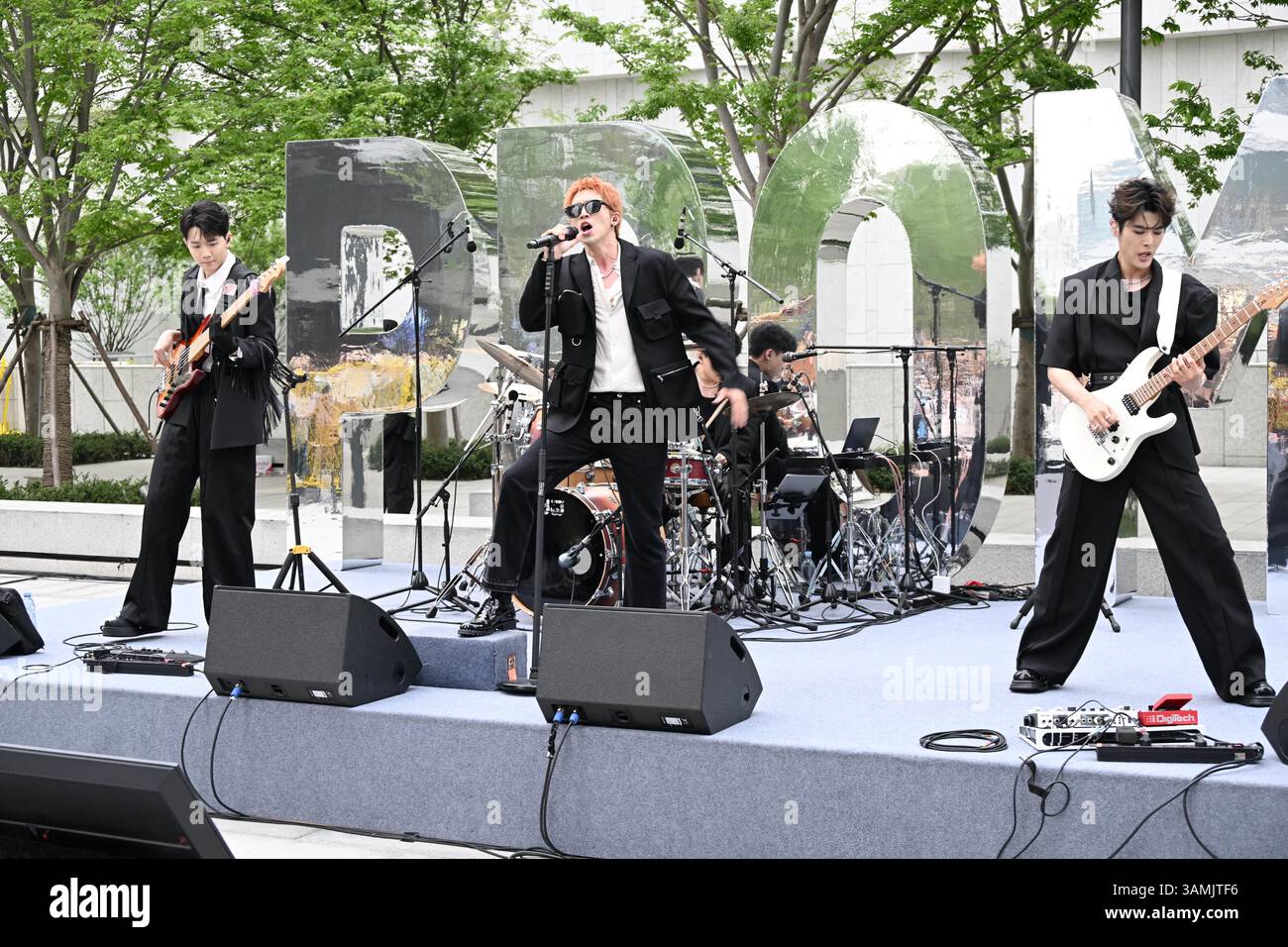 Chinese actor and singer Xu Weizhou attends an activity in Shanghai ...