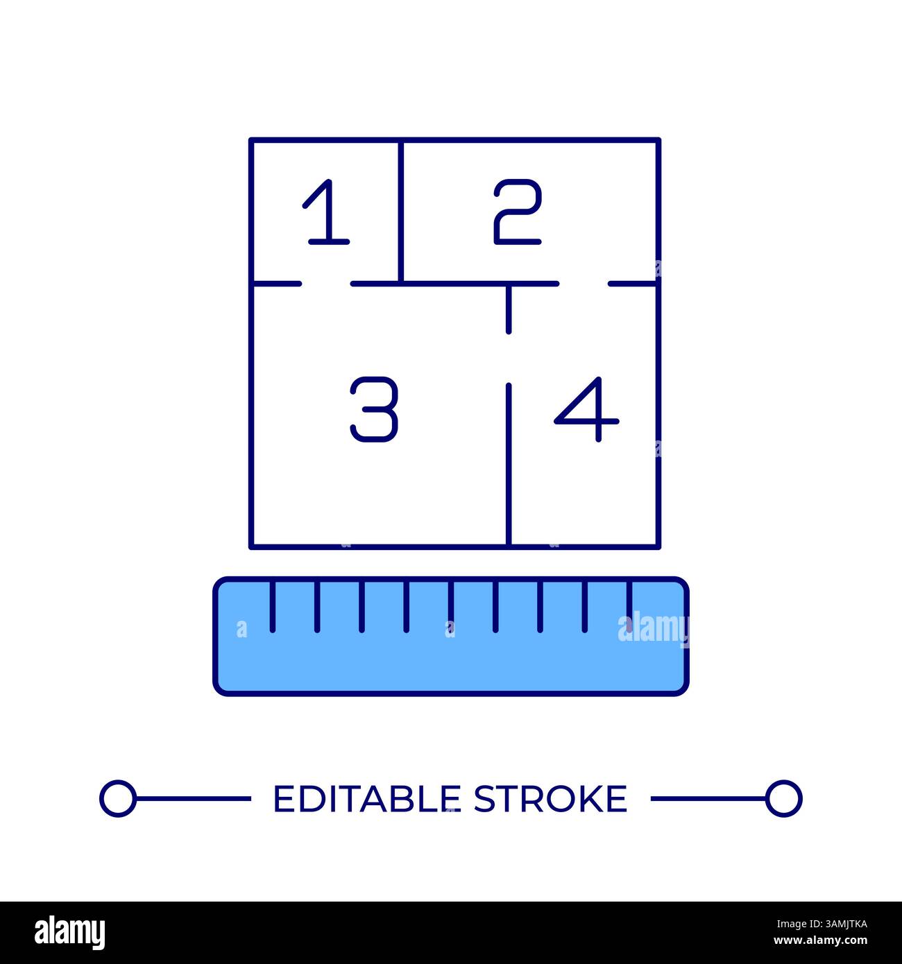 Enclosure square footage measuring line color icon Stock Vector Image ...