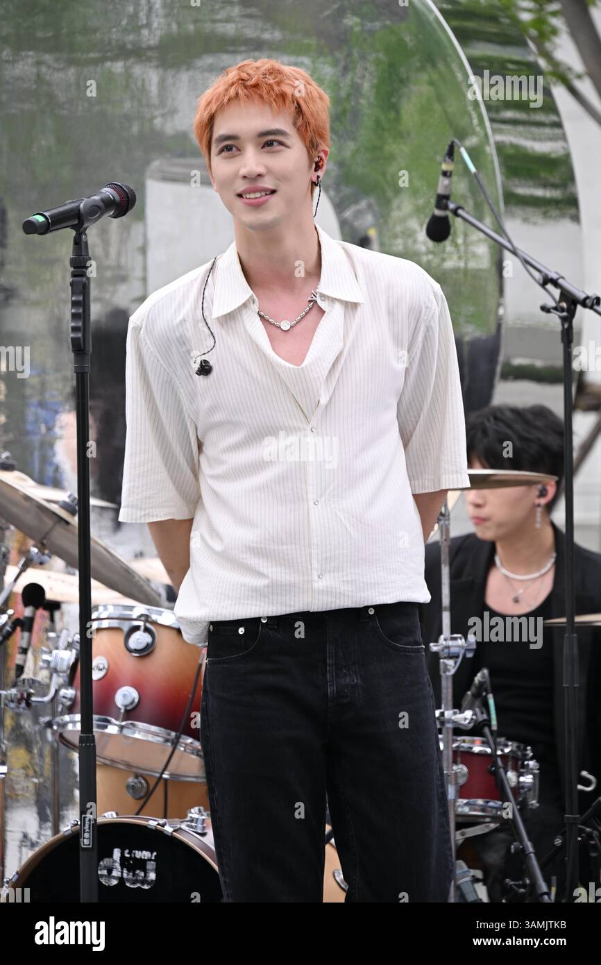 Chinese actor and singer Xu Weizhou attends an activity in Shanghai ...