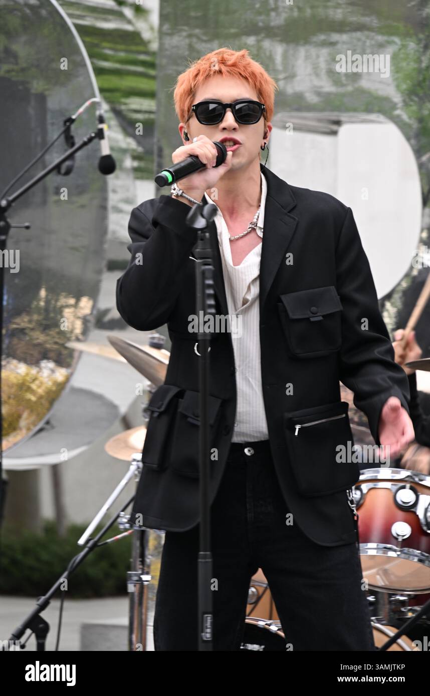 Chinese actor and singer Xu Weizhou attends an activity in Shanghai ...