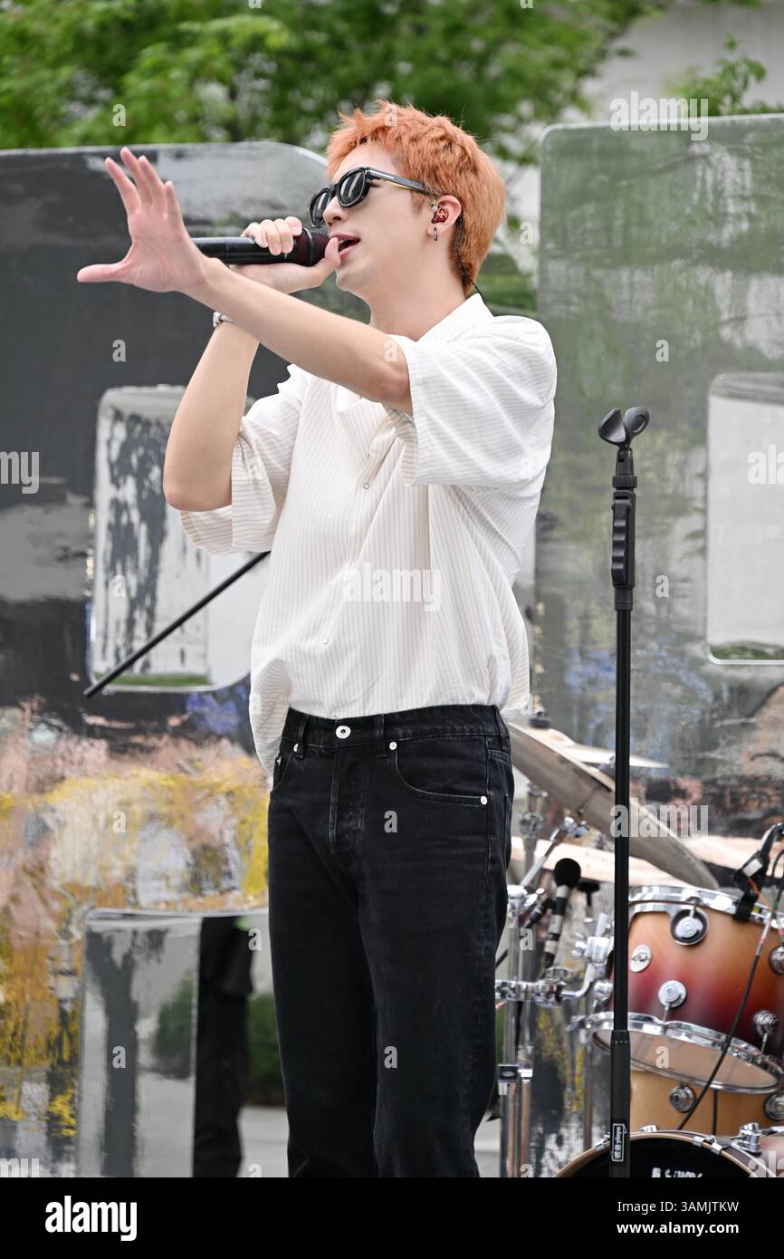 Chinese actor and singer Xu Weizhou attends an activity in Shanghai ...