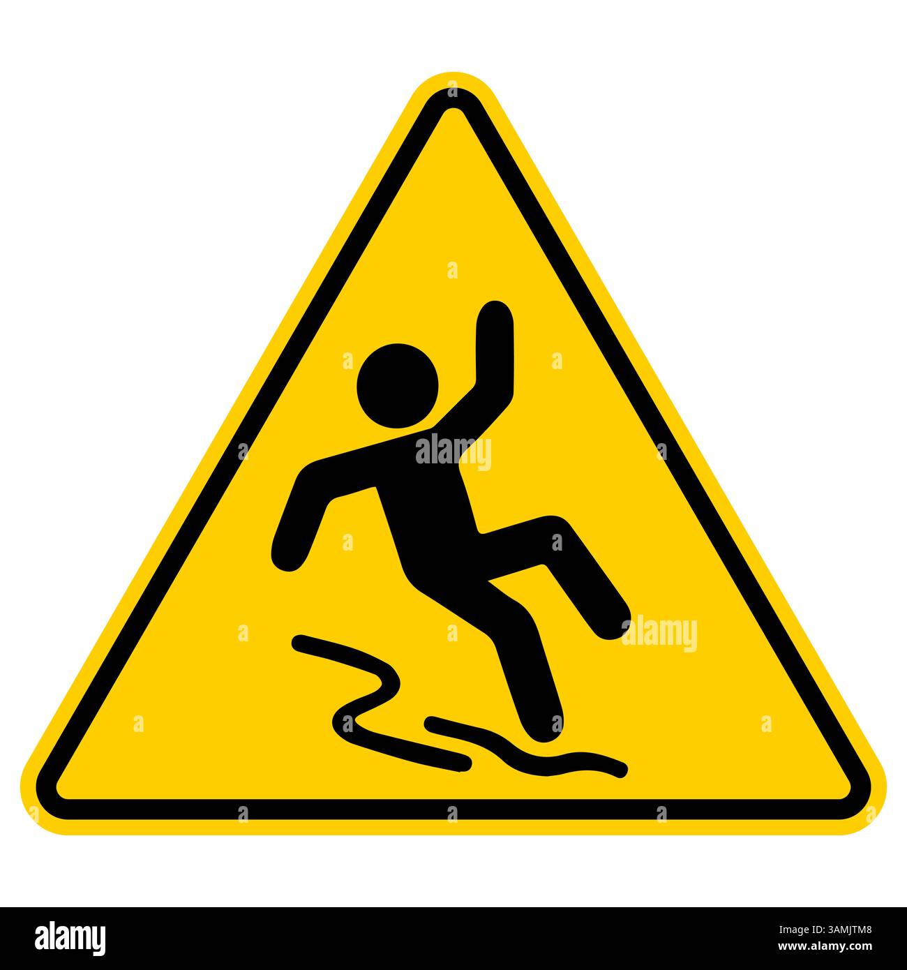 Caution sign slipping hazard icon wet floor falling warning symbol ...