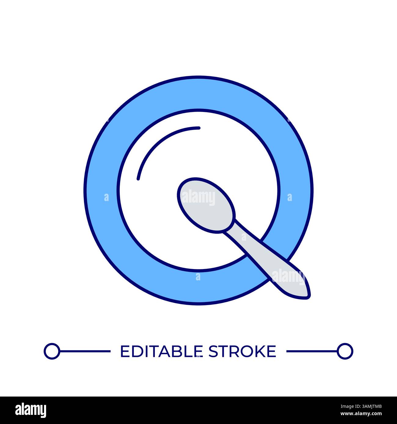 Plate of food and spoon on tray Stock Vector Images - Alamy