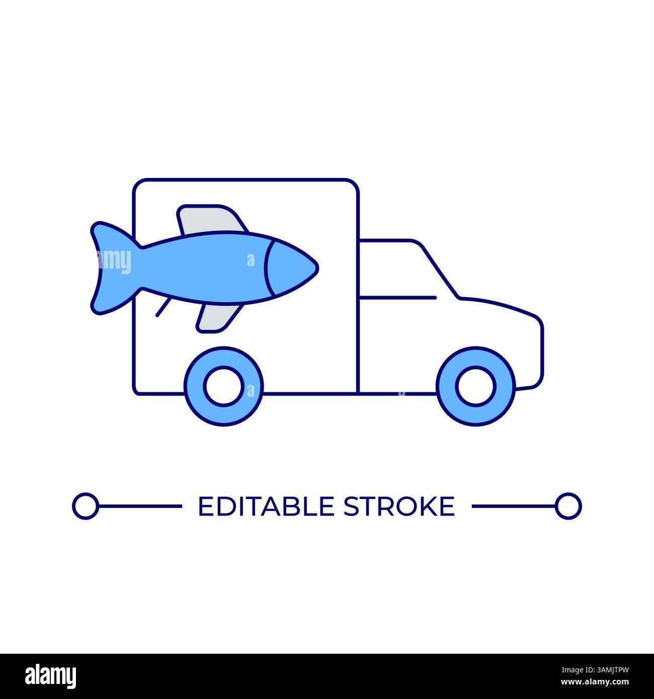 Fresh fish delivery line color icon Stock Vector Image & Art - Alamy