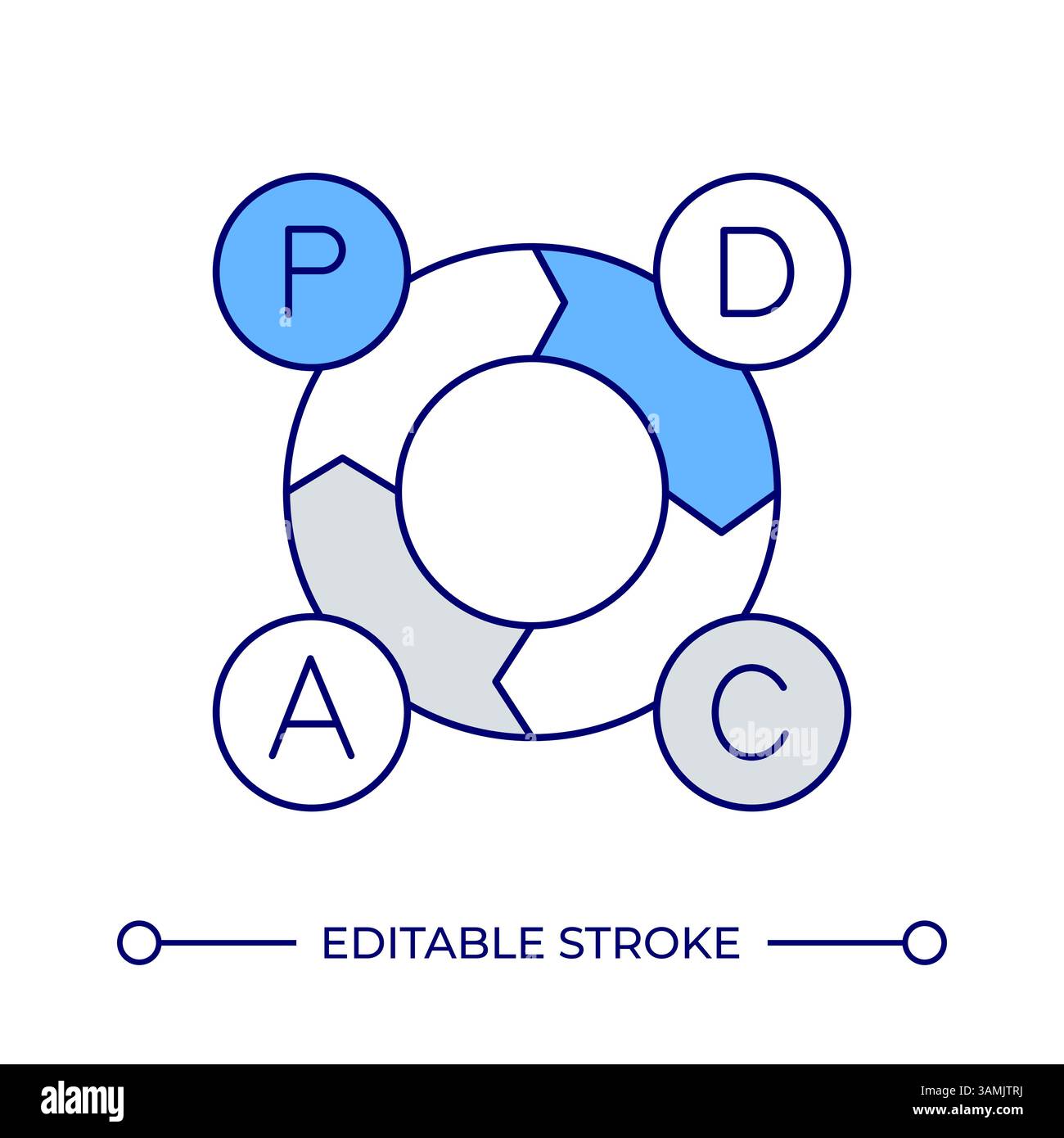Circular diagram with letters line color icon Stock Vector Image & Art ...