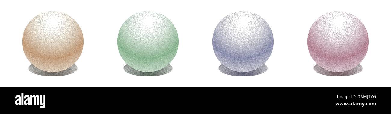 Sphere dot grain collection - colorful balls created with stippled ...