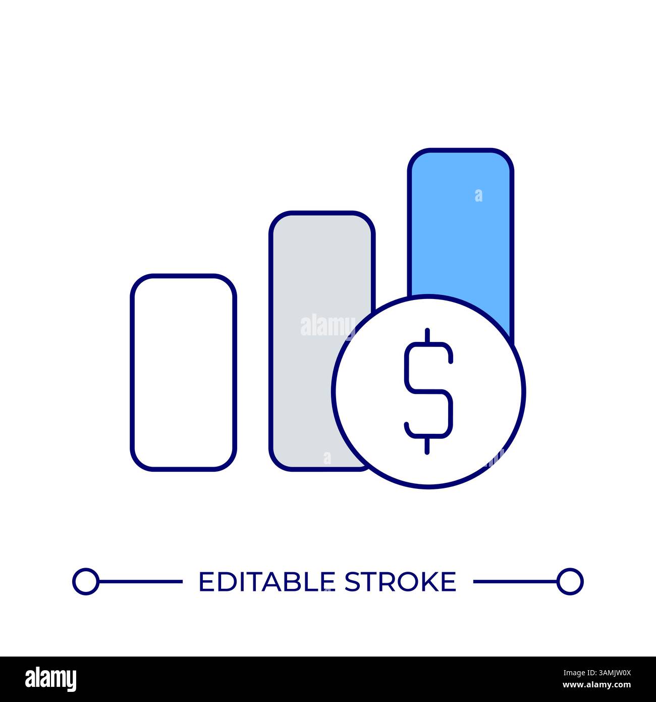 Growing bar chart line color icon Stock Vector Image & Art - Alamy