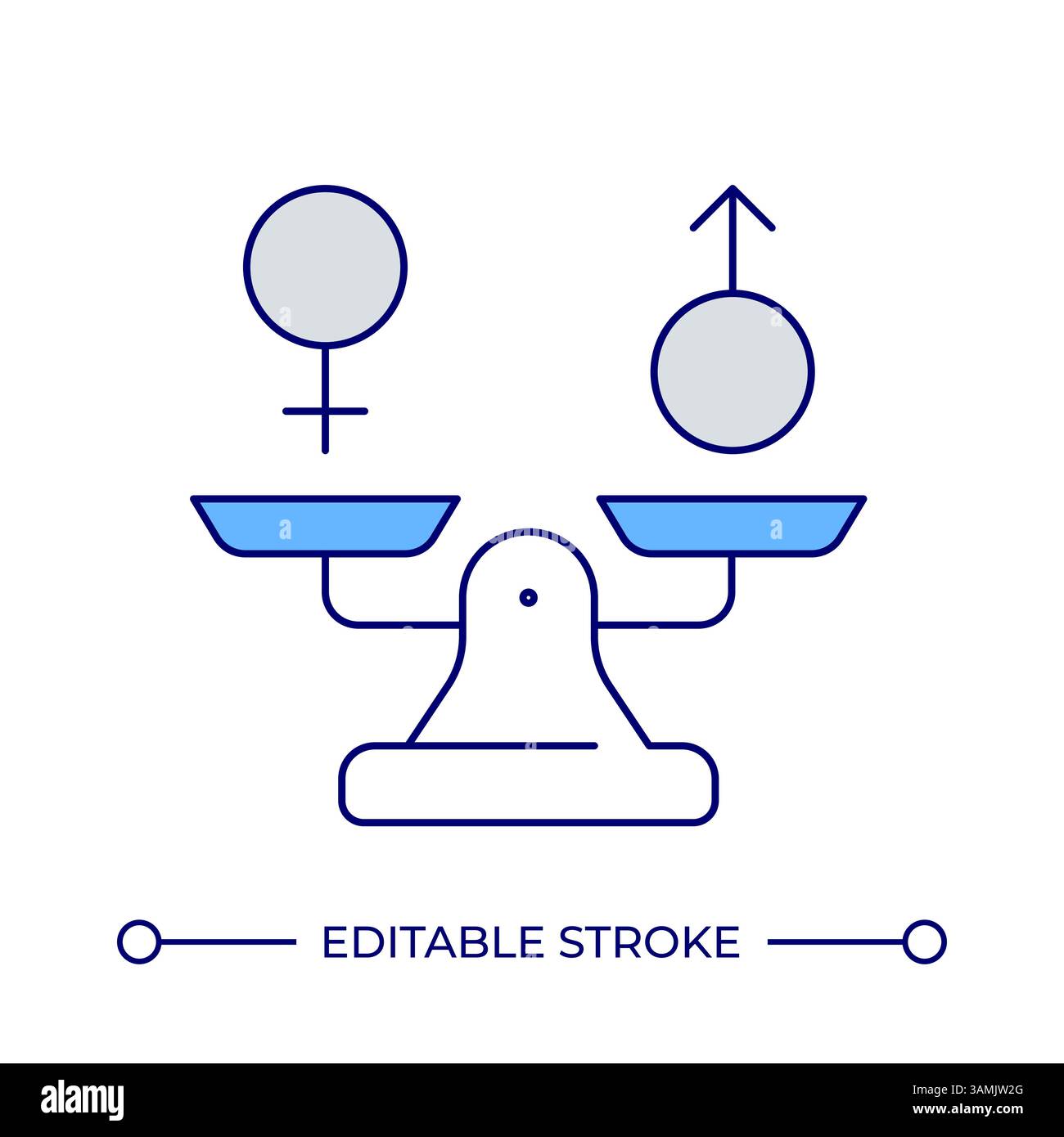 Gender equality linear icon hi-res stock photography and images - Alamy