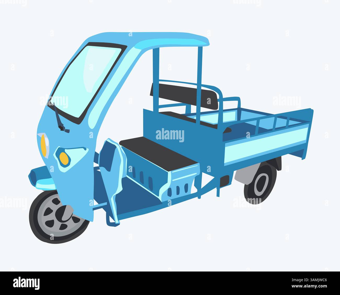 Vector isolated illustration of tuk tuk.African and Asian mode of ...