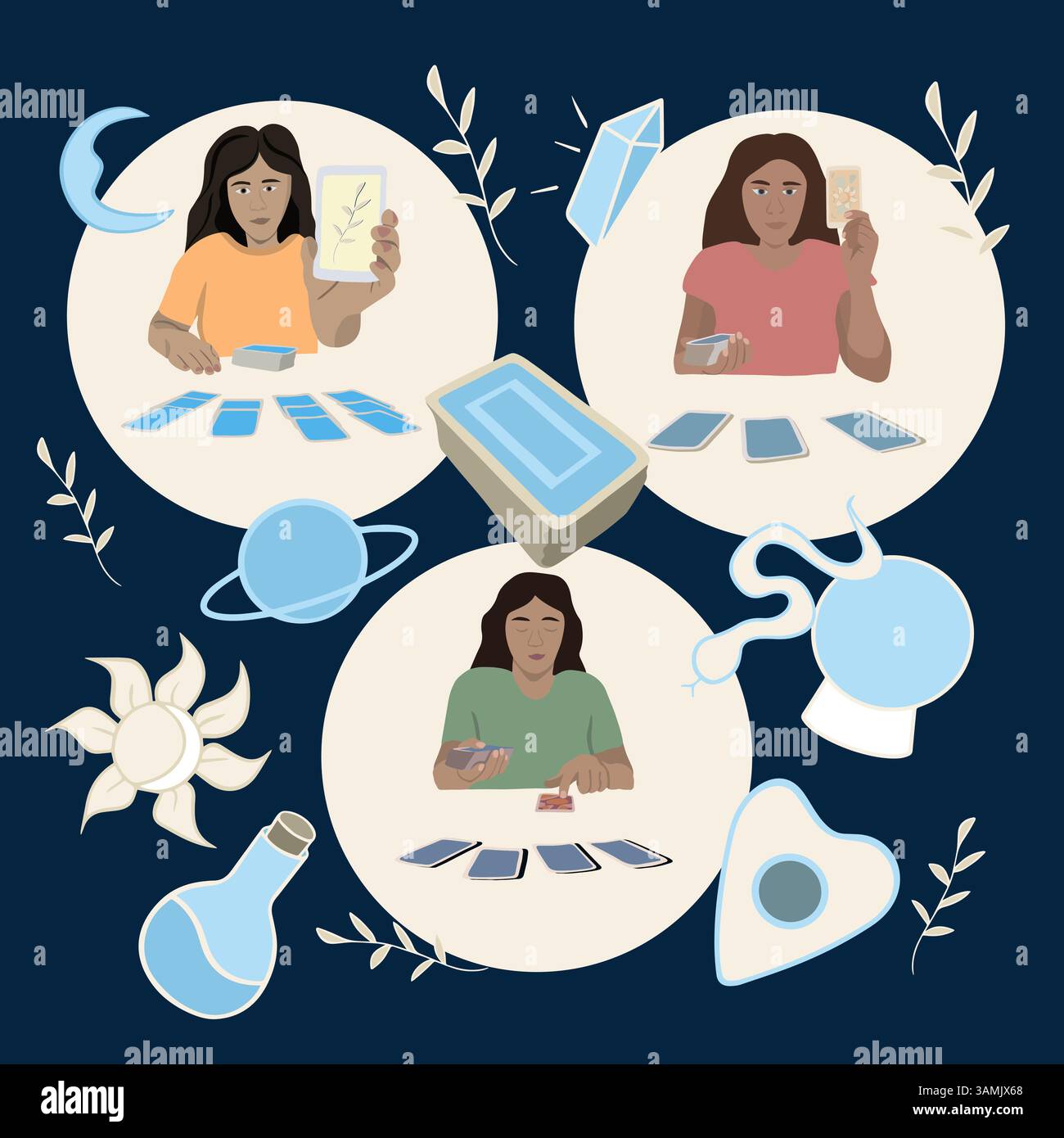Young fortune tellers Stock Vector Images - Alamy