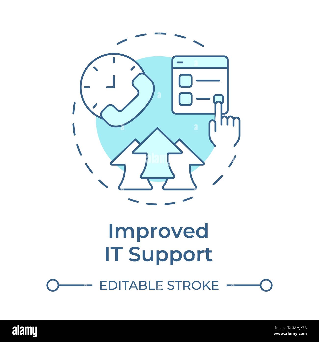 Improved it support soft blue concept icon Stock Vector Image & Art - Alamy