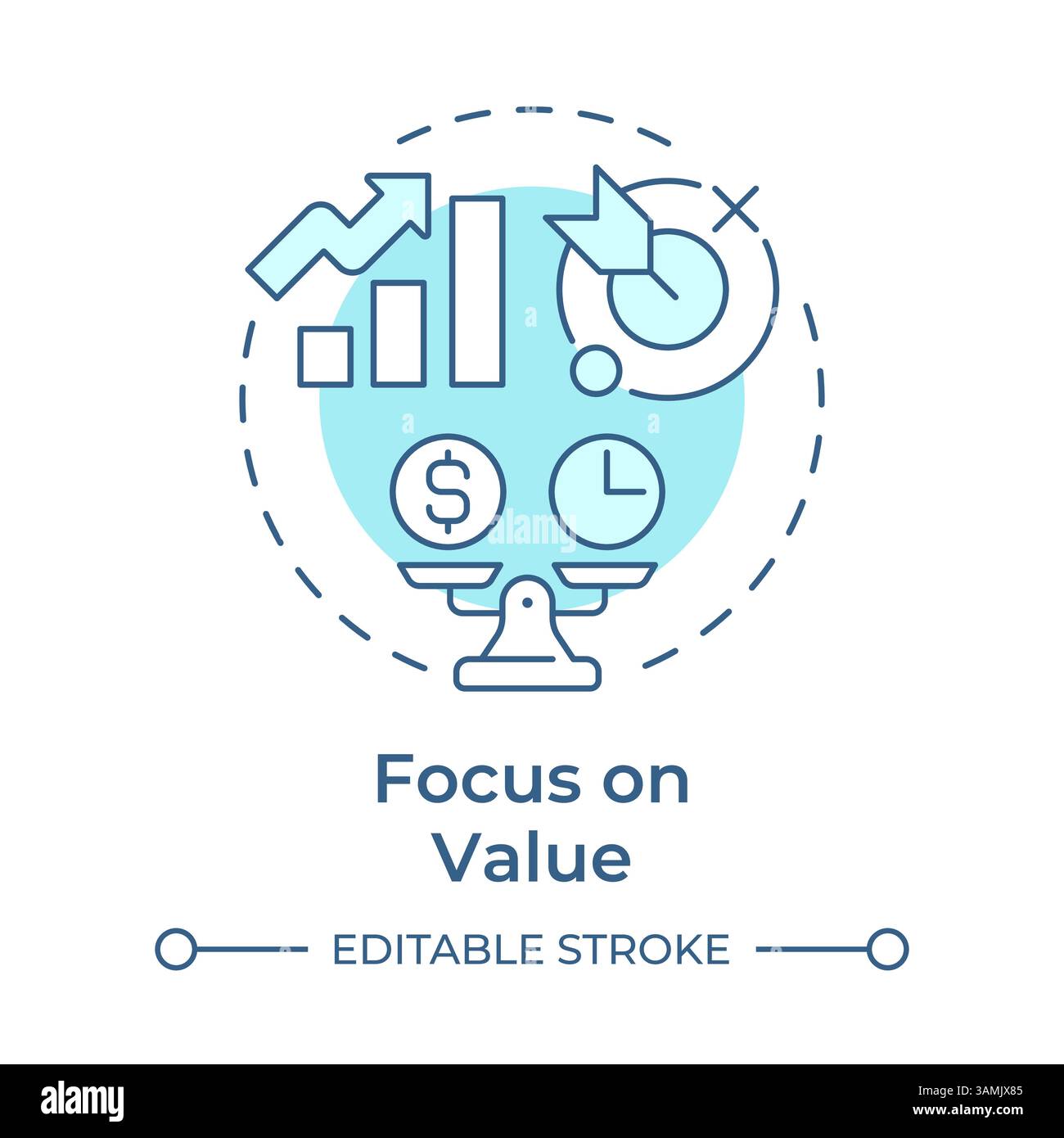 Focus on value soft blue concept icon Stock Vector Image & Art - Alamy