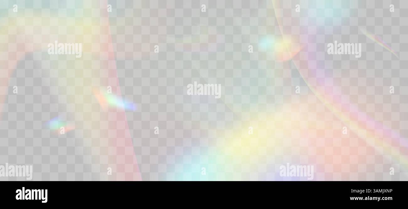 Blurred rainbow refraction overlay effect. Light lens prism effect on ...